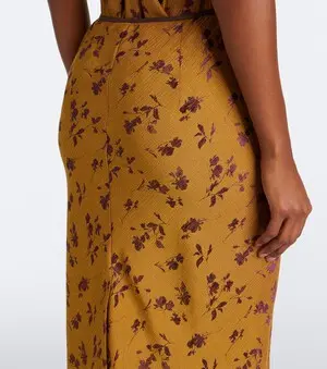 Dries Van Noten Floral Midi Skirt - Yellow