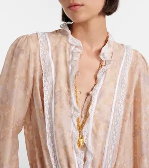 Chloé Floral Silk Charmeuse Minidress