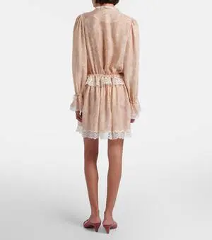 Chloé Floral Silk Charmeuse Minidress