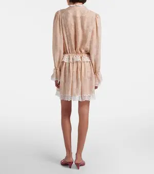 Chloé Floral Silk Charmeuse Mini Dress - Pink