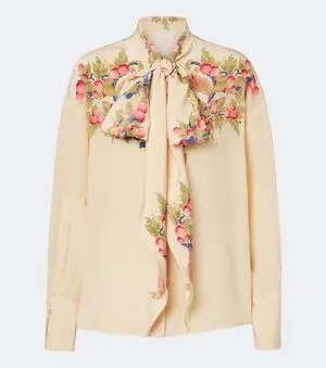 Etro Floral Silk Blouse - Beige