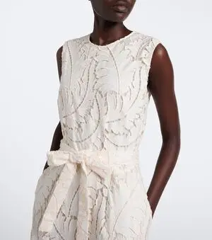 Etro Maxi Dress In Cotton Lace With Belt