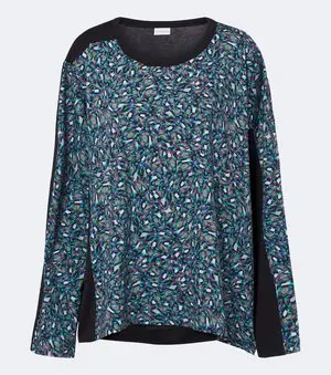 Dries Van Noten Printed Cotton Jersey Top - Blue