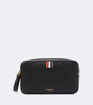 Thom Browne Leather Toiletry Bag - Black