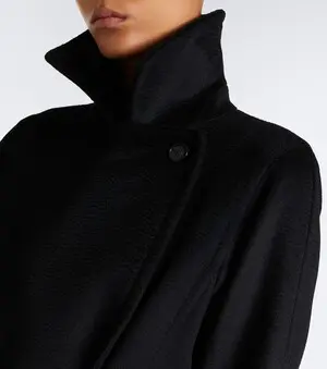 Max Mara Wool Wrap Coat - Black