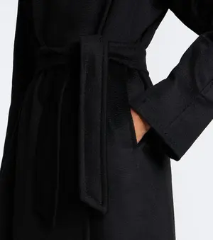 Max Mara Wool Wrap Coat - Black
