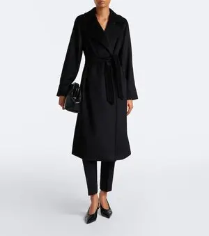Max Mara Wool Wrap Coat - Black