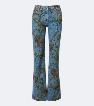 Etro Floral Flared Jeans - Blue