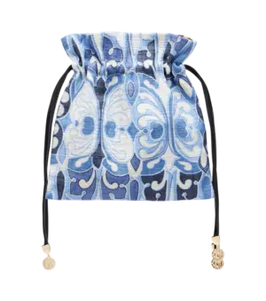 La DoubleJ Printed Pouch With Drawstring Top - Blue