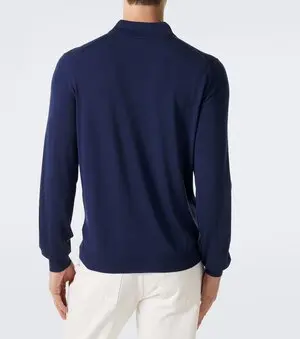 SLOWEAR Wool-blend Polo Sweater - Blue