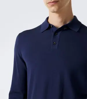SLOWEAR Wool-blend Polo Sweater - Blue