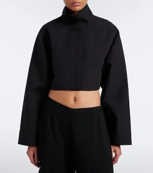 Alaïa Cropped Cotton And Silk Jacket