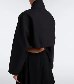 Alaïa Cropped Cotton And Silk Jacket