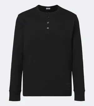 Burberry Cotton Henley Shirt - Black