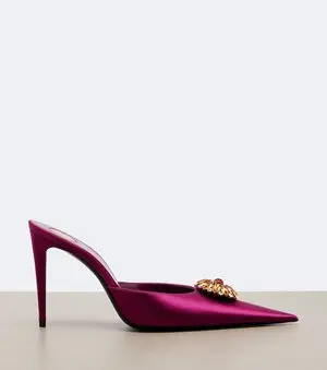 Saint Laurent Cosmo Embellished Satin Mules
