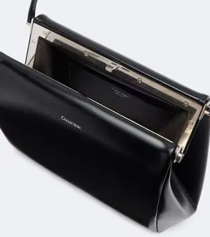 Calvin Klein Small Leather Shoulder Bag - Black