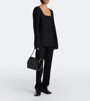 Calvin Klein Small Leather Shoulder Bag - Black