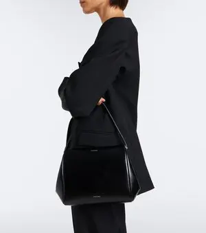 Calvin Klein Small Leather Shoulder Bag - Black