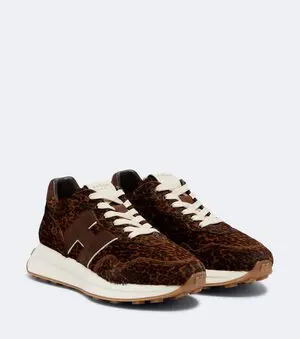 Hogan H641 Calf Hair Sneakers - Brown