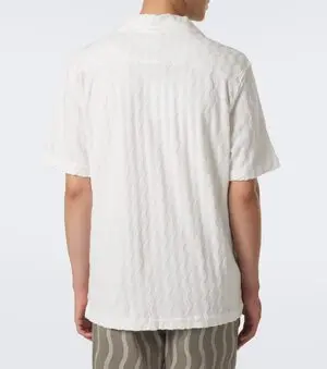 Frescobol Carioca Terry-trimmed Cotton-blend Bowling Shirt