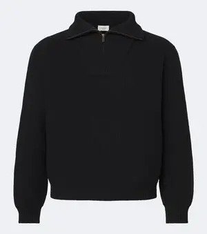 Saint Laurent Ribbed Wool Half-zip Sweater