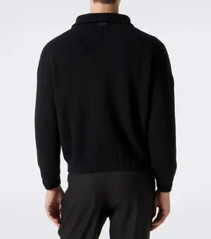 Saint Laurent Ribbed Wool Half-zip Sweater