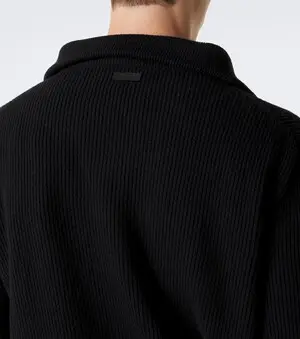 Saint Laurent Ribbed Wool Half-zip Sweater