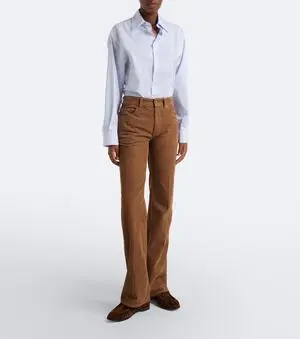 Saint Laurent 70s Cotton Corduroy Flared Pants