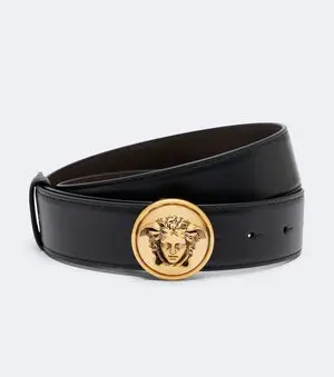 Versace Medusa Leather Belt - Black
