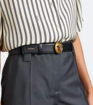 Versace Medusa Leather Belt - Black