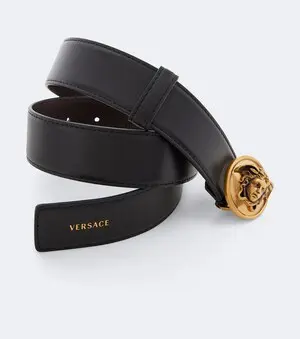 Versace Medusa Leather Belt - Black