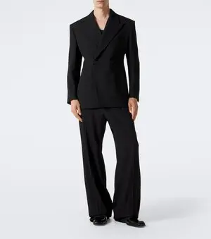 Saint Laurent Chalk Stripe Wool-blend Grain De Poudre Blazer