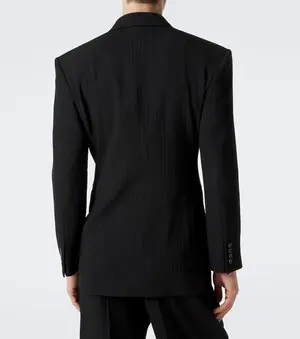 Saint Laurent Chalk Stripe Wool-blend Grain De Poudre Blazer
