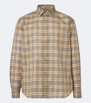 Burberry Check Cotton Shirt - Beige