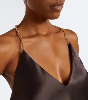 Sportmax Satin Halterneck Top - Brown