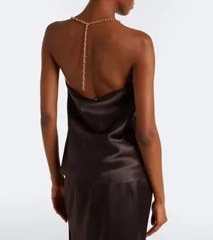 Sportmax Satin Halterneck Top - Brown