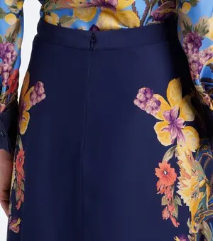 Etro Floral Silk Cr�pe De Chine Maxi Skirt