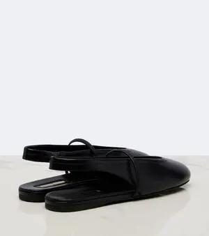 Miu Miu Leather Slingback Flats