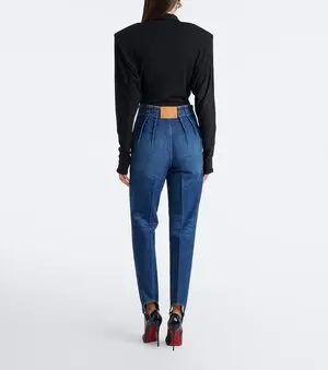 MUGLER Slim Fit Jeans With Elasticated Ankle Cuffs
