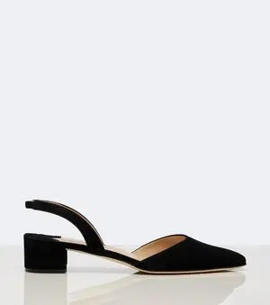 Manolo Blahnik Aspro Leather Slingback Pumps - Black