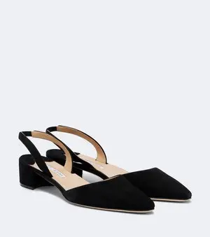 Manolo Blahnik Aspro Leather Slingback Pumps - Black