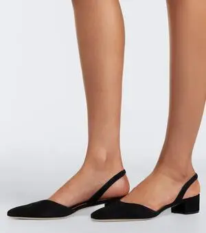 Manolo Blahnik Aspro Leather Slingback Pumps