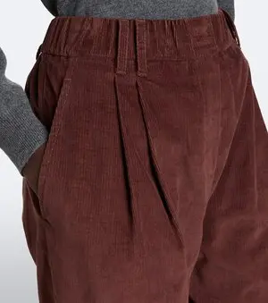 Brunello Cucinelli Monili Corduroy Wide-leg Pants - Brown