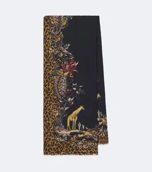 Etro Printed Modal And Cashmere Scarf - Black
