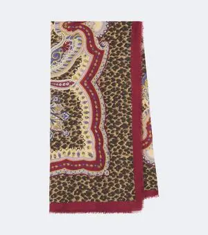Etro Printed Modal And Cashmere Scarf - Red