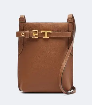 TOD'S Timeless Leather Phone Pouch - Brown