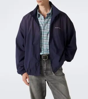 Acne Studios Logo Cotton Poplin Jacket - Blue