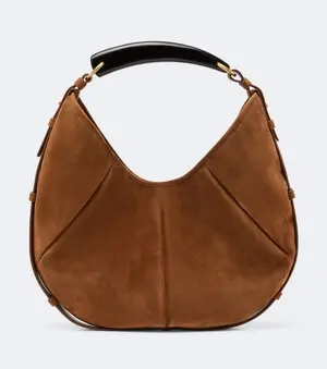 Saint Laurent Saint Laurent Mombasa Medium Suede Shoulder Bag Brown