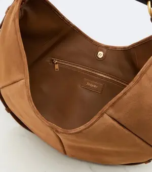 Saint Laurent Mombasa Medium Suede Shoulder Bag - Brown