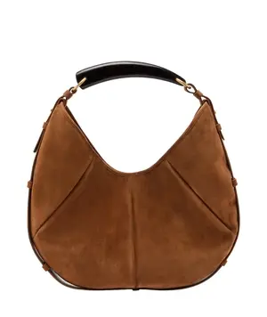 Saint Laurent Mombasa Medium Suede Shoulder Bag - Brown
